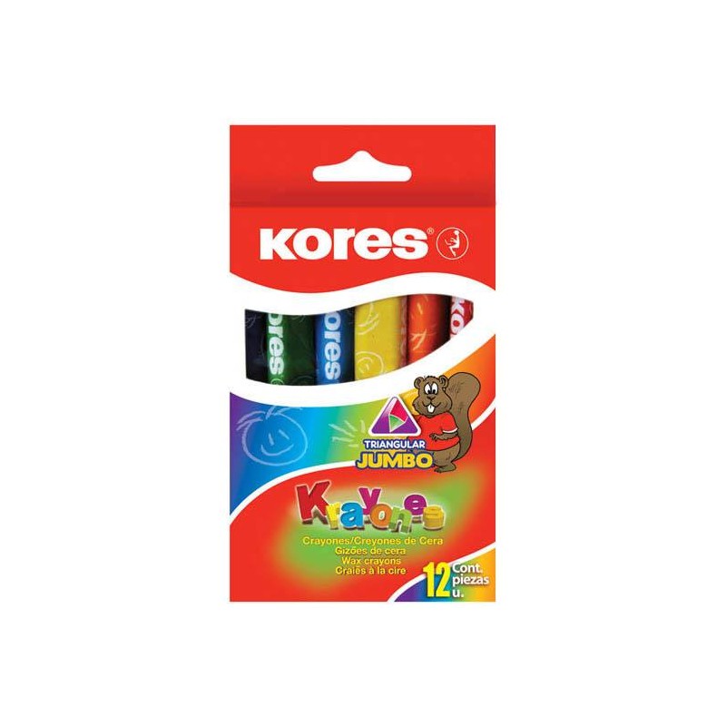 CRAYON KORES COLOR SURTIDO KORES FORMA TRIANGULAR CAJA CON 12 PIEZAS